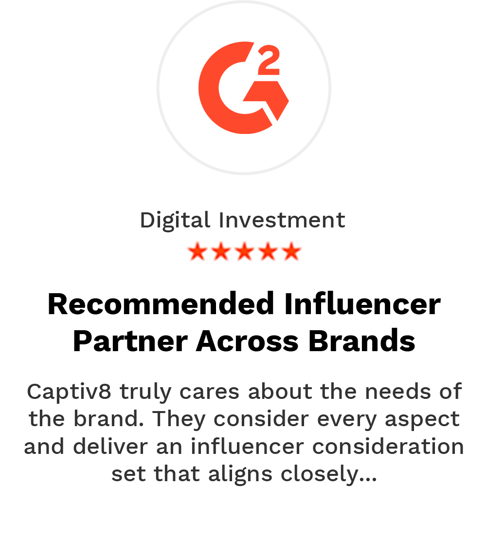 Captiv8 Ranked #1 Enterprise Influencer Marketing Platform Solutiion